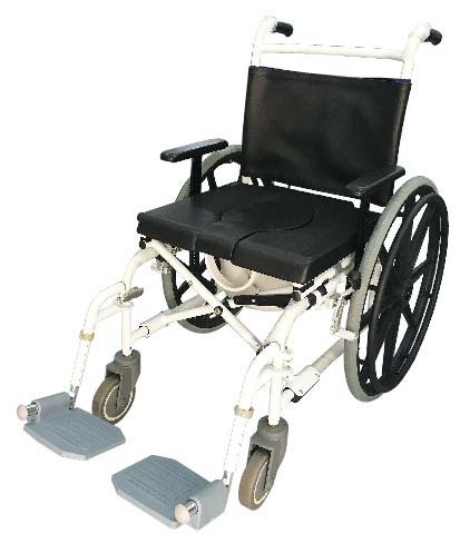 Self Propel Mobile Shower Commode Wheelchair (Aluminium) - Ecolife Medicare